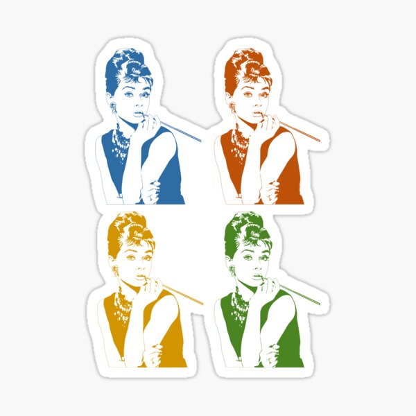 "4 of the same picture Audrey Hepburn actress" Sticker for Sale by la ...