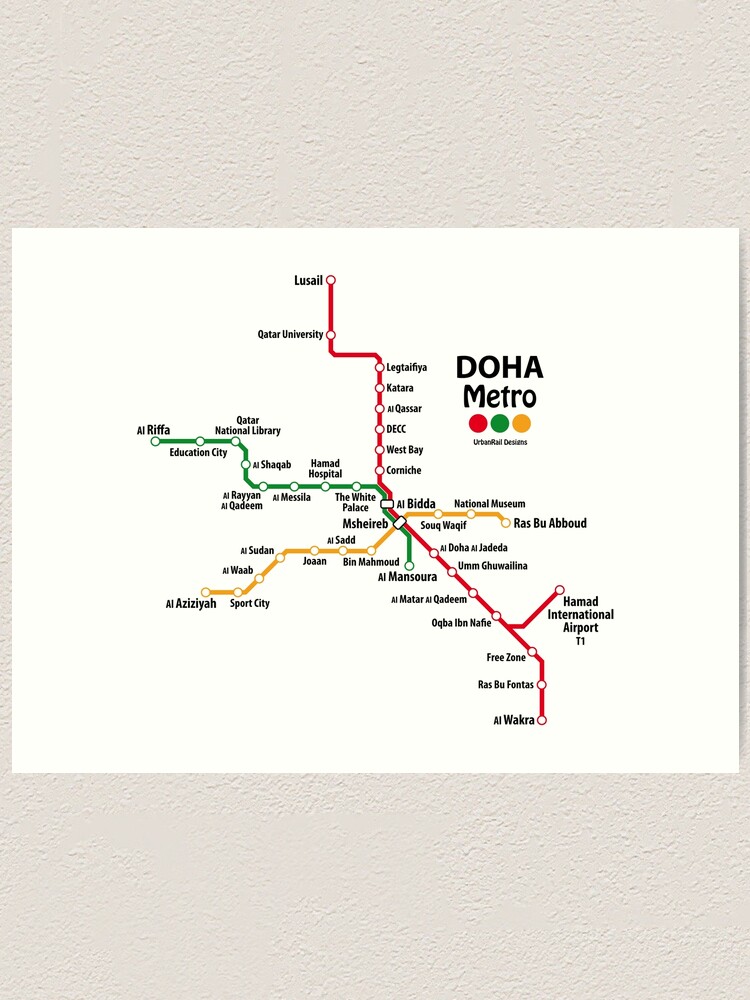 "DOHA Metro Map" Art Print for Sale by UrbanRail | Redbubble