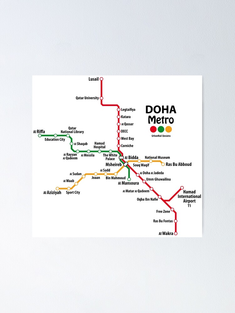 "DOHA Metro Map" Poster for Sale by UrbanRail | Redbubble