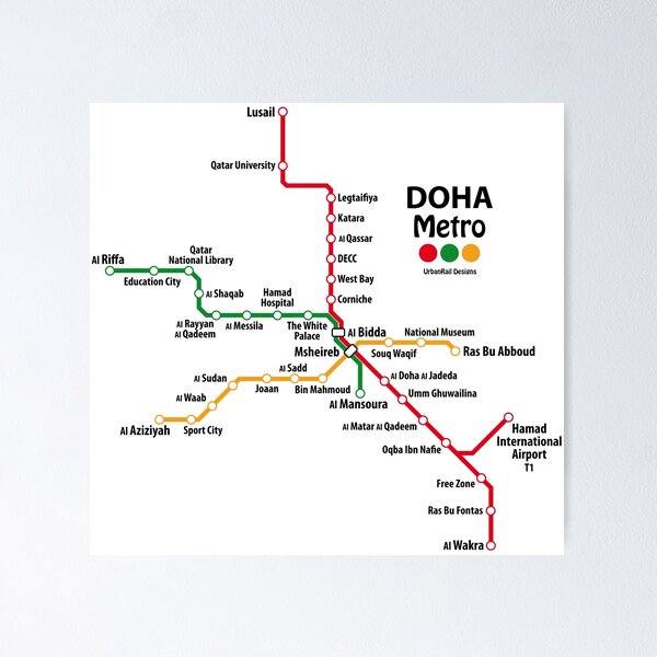 "DOHA Metro Map" Poster for Sale by UrbanRail | Redbubble