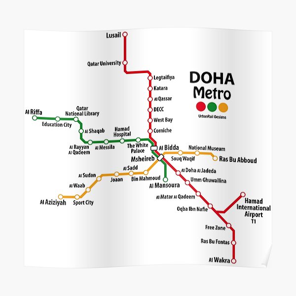 "DOHA Metro Map" Poster for Sale by UrbanRail | Redbubble