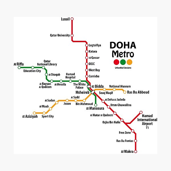"DOHA Metro Map" Photographic Print for Sale by UrbanRail | Redbubble