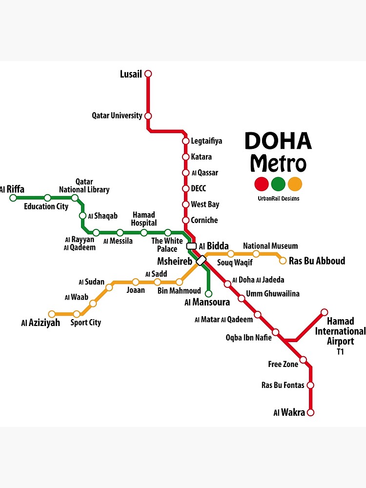 "DOHA Metro Map" Art Board Print for Sale by UrbanRail | Redbubble