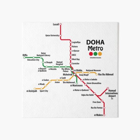 "DOHA Metro Map" Art Board Print for Sale by UrbanRail | Redbubble