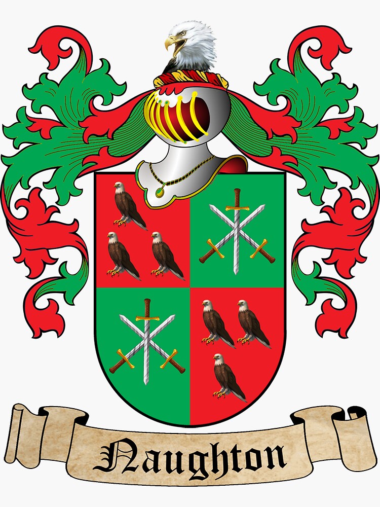 "NAUGHTON FAMILY CREST" Sticker for Sale by CathalDevlin | Redbubble