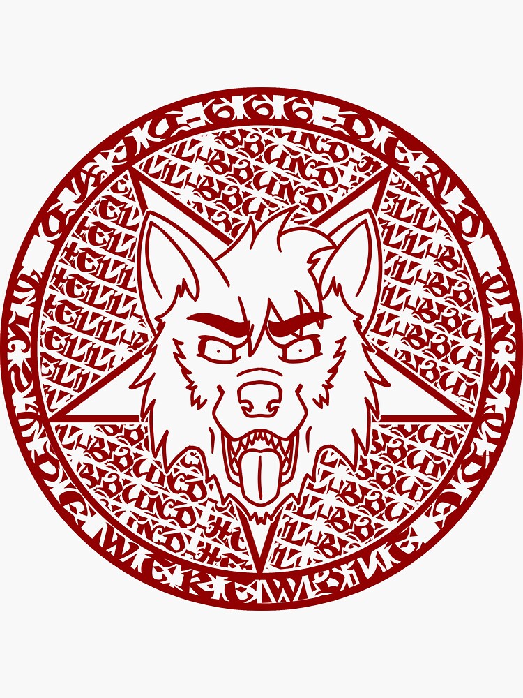 "pentagram wolf graphitti " Sticker for Sale by rupeefort | Redbubble