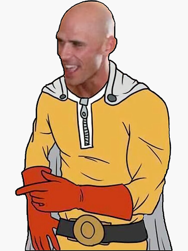 "Jhonny Sins as Saitama one punch man meme " Sticker for Sale by ...