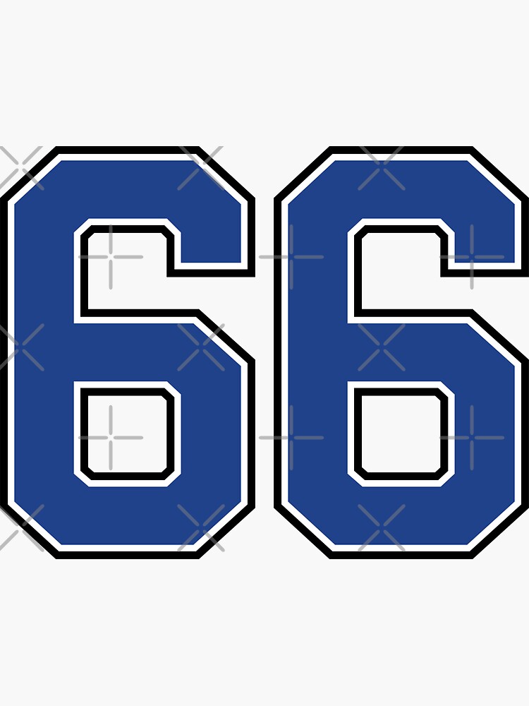 "Number 66 lucky sports jersey sixty six" Sticker for Sale by ...