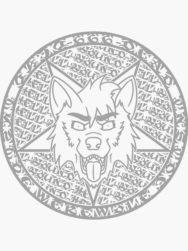 "pentagram wolf graphitti GREY" Sticker for Sale by rupeefort | Redbubble