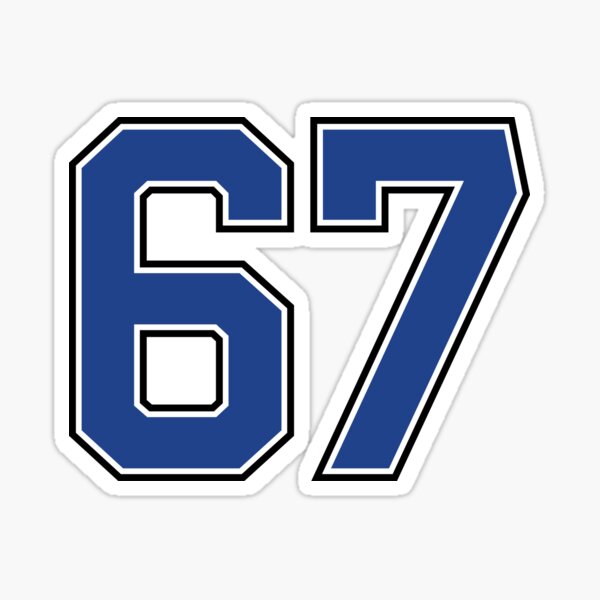 "Number 67 lucky sports jersey sixty seven" Sticker for Sale by ...