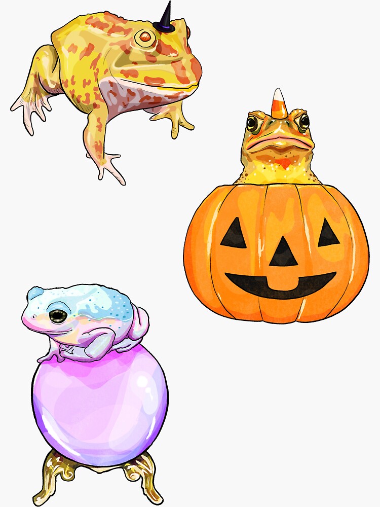 "Spooky frog sticker pack" Sticker for Sale by moodleoodle-art | Redbubble
