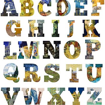 "Vincent Van Gogh paintings alphabet" Sticker for Sale by ...