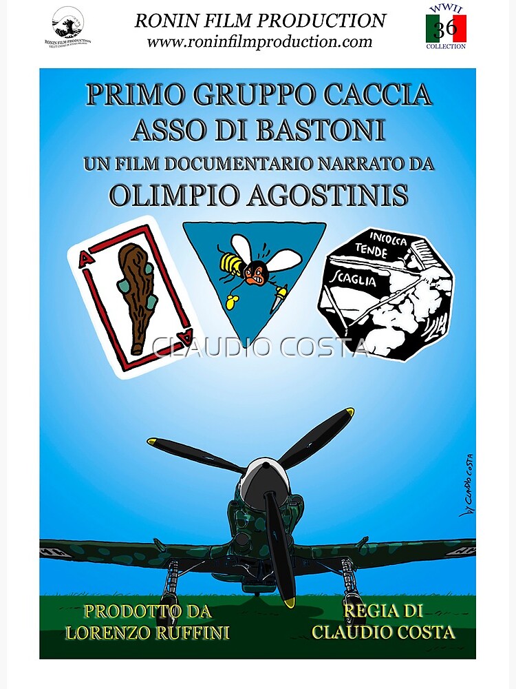 Lámina metálica «Primo Gruppo Caccia Asso di Bastoni - cartel oficial ...