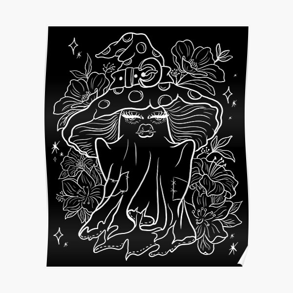 "Magic ghost line art, black and white ghost" Poster for Sale by Nagn ...
