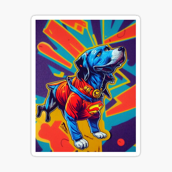 "dog street art color" Sticker for Sale by keyd-studio | Redbubble