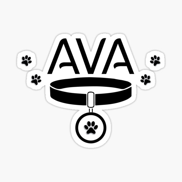 "AVA Pet's Name - My girl cat name is AVA - AVA cat's Name" Sticker for ...