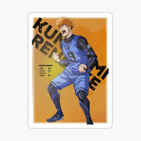 "KUNIGAMI RENSUKE - BLUE LOCK" Sticker for Sale by khaled9999 | Redbubble