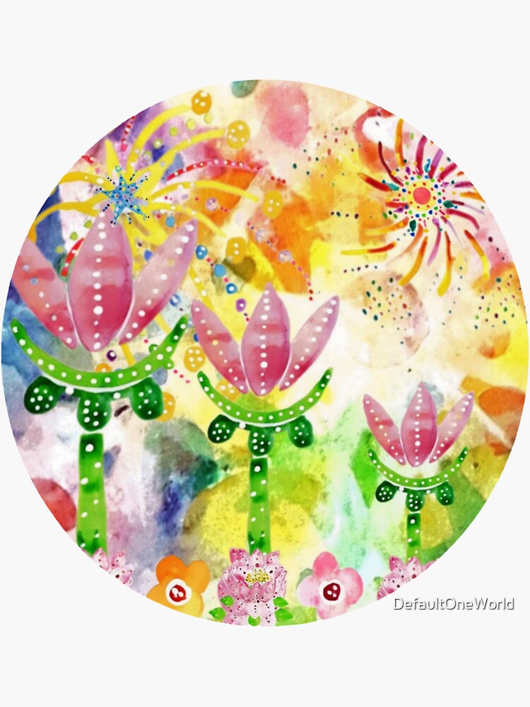 "Triple Lotus Diwali Fireworks Sphere Watercolour Collage" Sticker for ...
