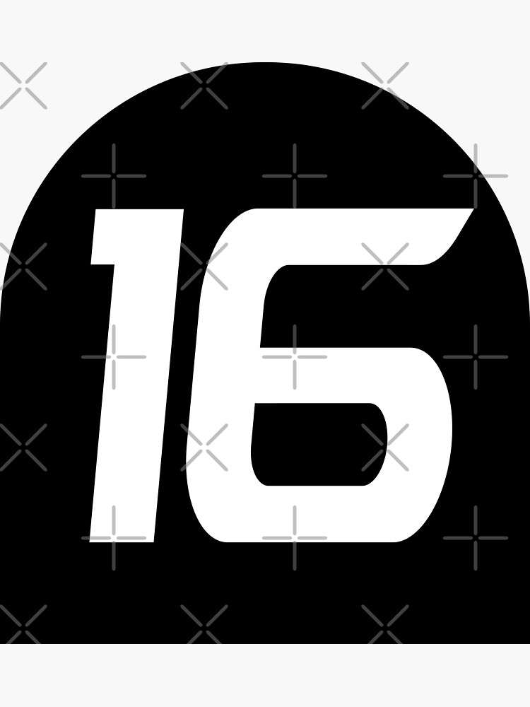 "Number 16" Sticker for Sale by NumbersFort | Redbubble