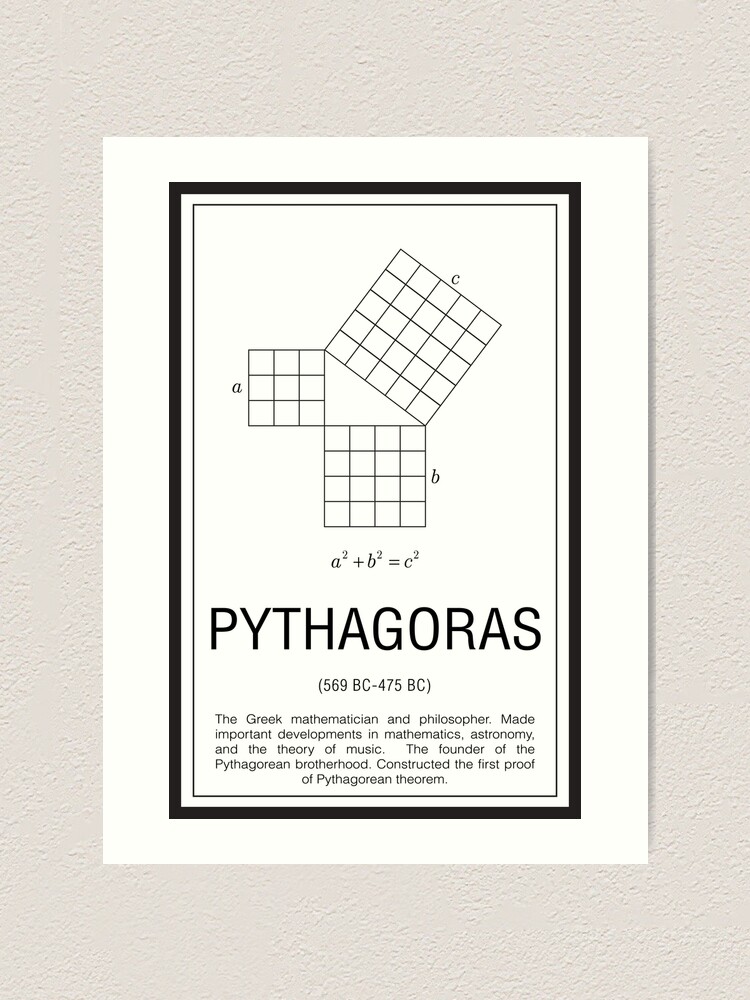 "Pythagoras" Art Print by coolmathposters | Redbubble