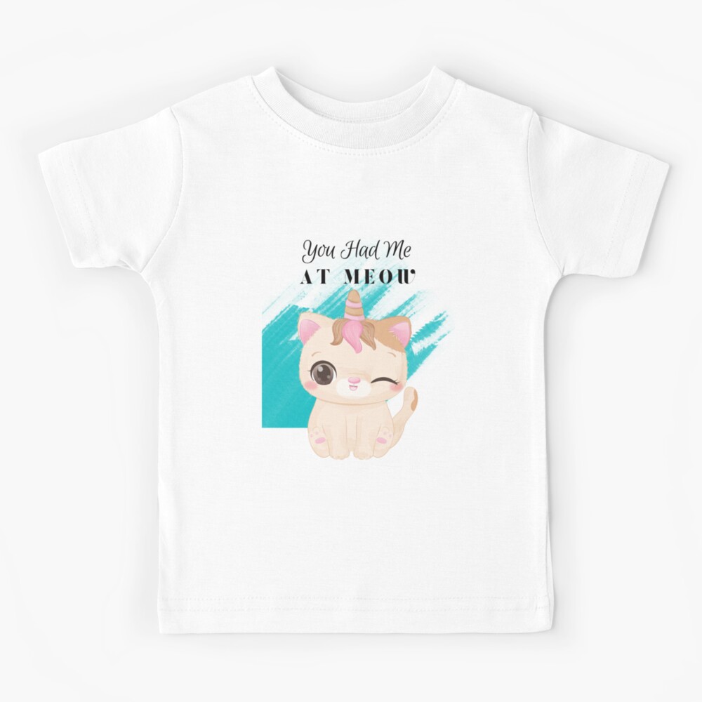 "You Had Me at Meow - Pink unicat cartoon, winking - unicorn - cat ...