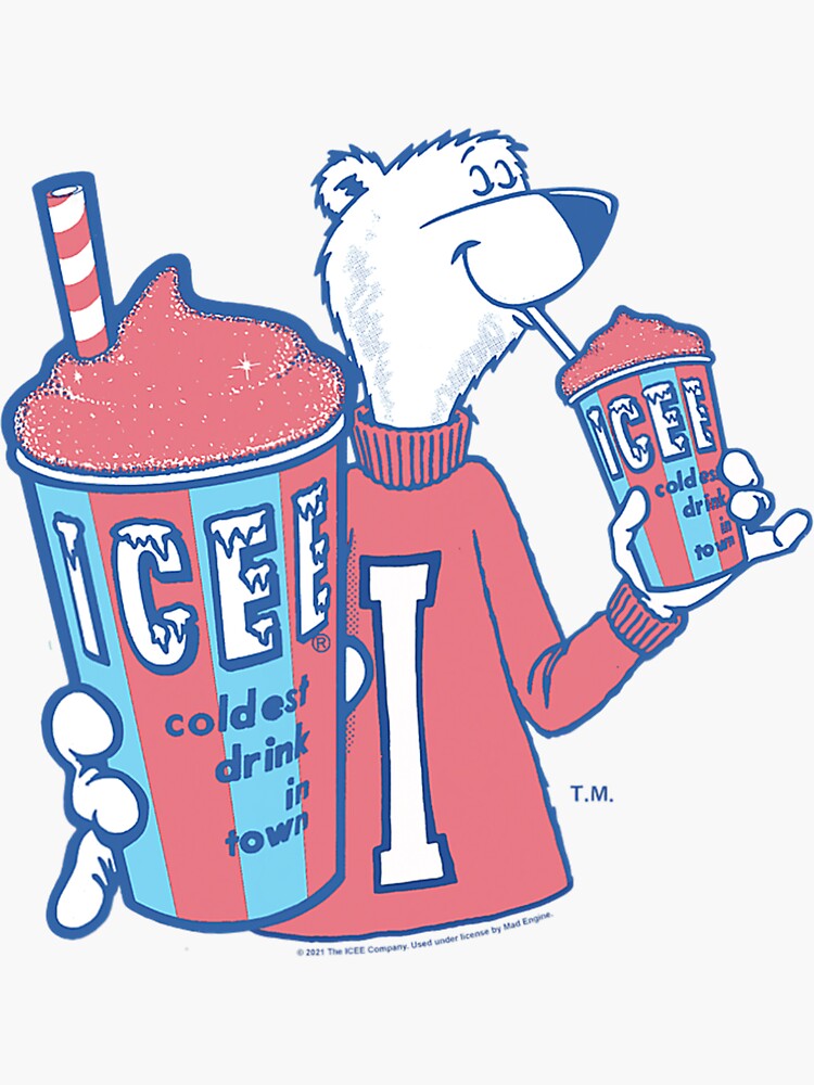 "ICEE Bear Coldest Drink In Town!" Sticker for Sale by bronzepantology ...