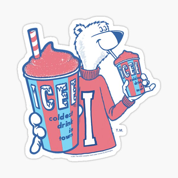 "ICEE Bear Coldest Drink In Town!" Sticker for Sale by bronzepantology ...
