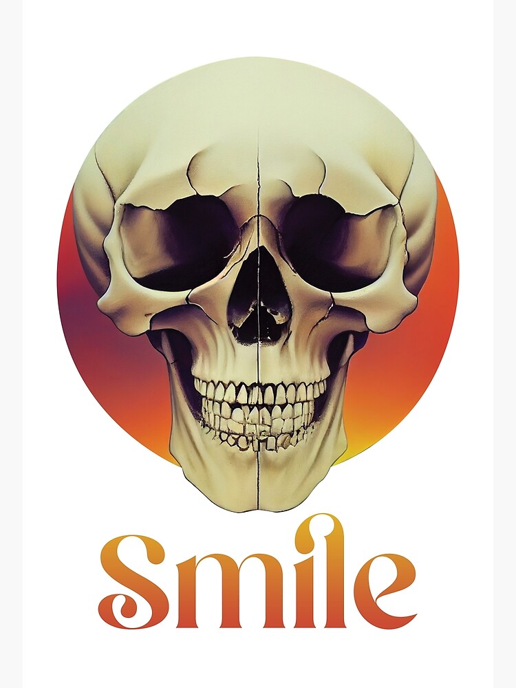 "Smile. Retro 80s Style Skull Design" Poster for Sale by Wavesbender ...