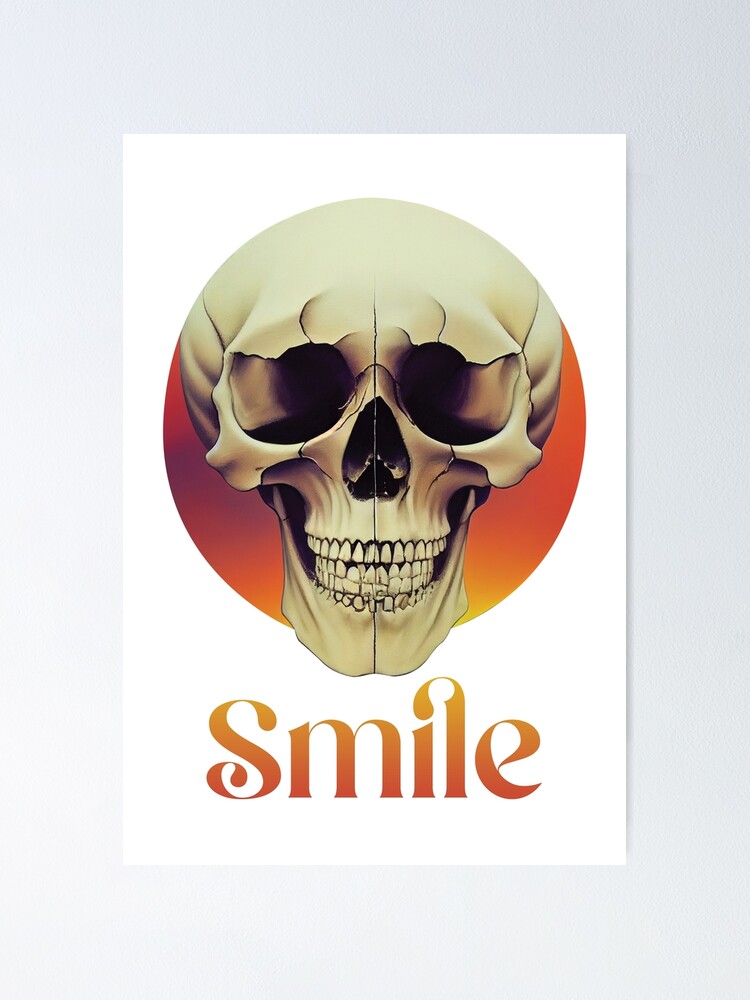 "Smile. Retro 80s Style Skull Design" Poster for Sale by Wavesbender ...
