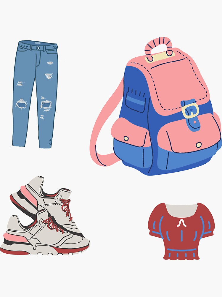 "back to school starter pack sticker" Sticker for Sale by sirbloomslot ...