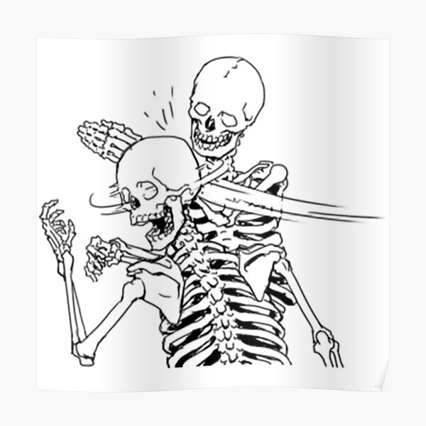 "Skeleton Brawl" Poster for Sale by MILMIK | Redbubble