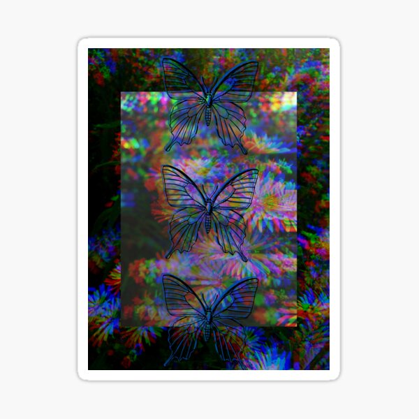"Butterfly Aster Glitch" Sticker for Sale by AsgardianKitten | Redbubble