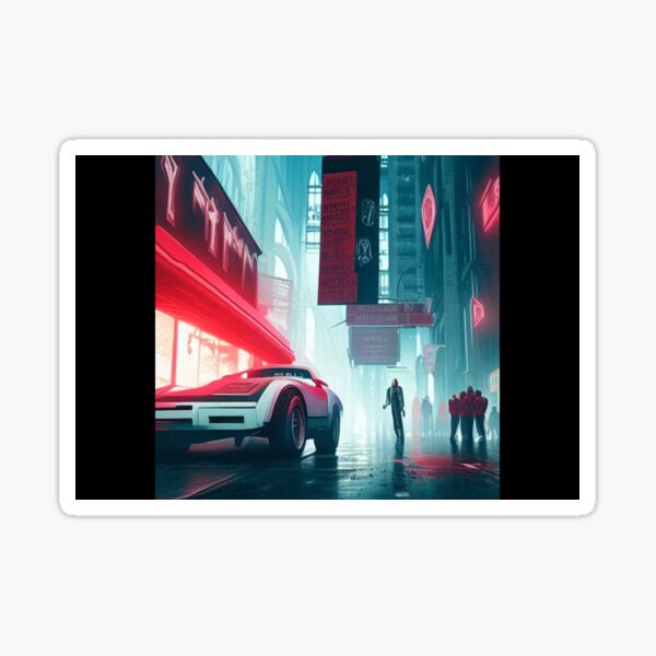 ""FUTURISTIC CYBERPUNK CAR "" Sticker for Sale by SafayyyEdits | Redbubble