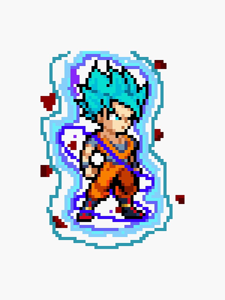"Goku Super Saiyan Blue - Pixel Edition" Sticker for Sale by ...