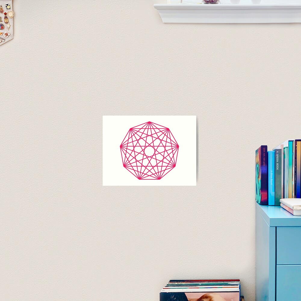 "Hot Pink Nonagon" Art Print for Sale by keplercat | Redbubble