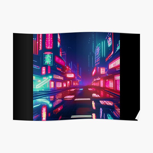 ""CYBERPUNK STREET ART WITH MIRROR REFLECTION"" Poster for Sale by ...