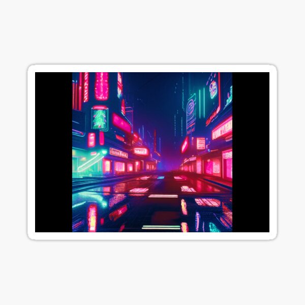 ""CYBERPUNK STREET ART WITH MIRROR REFLECTION"" Sticker for Sale by ...