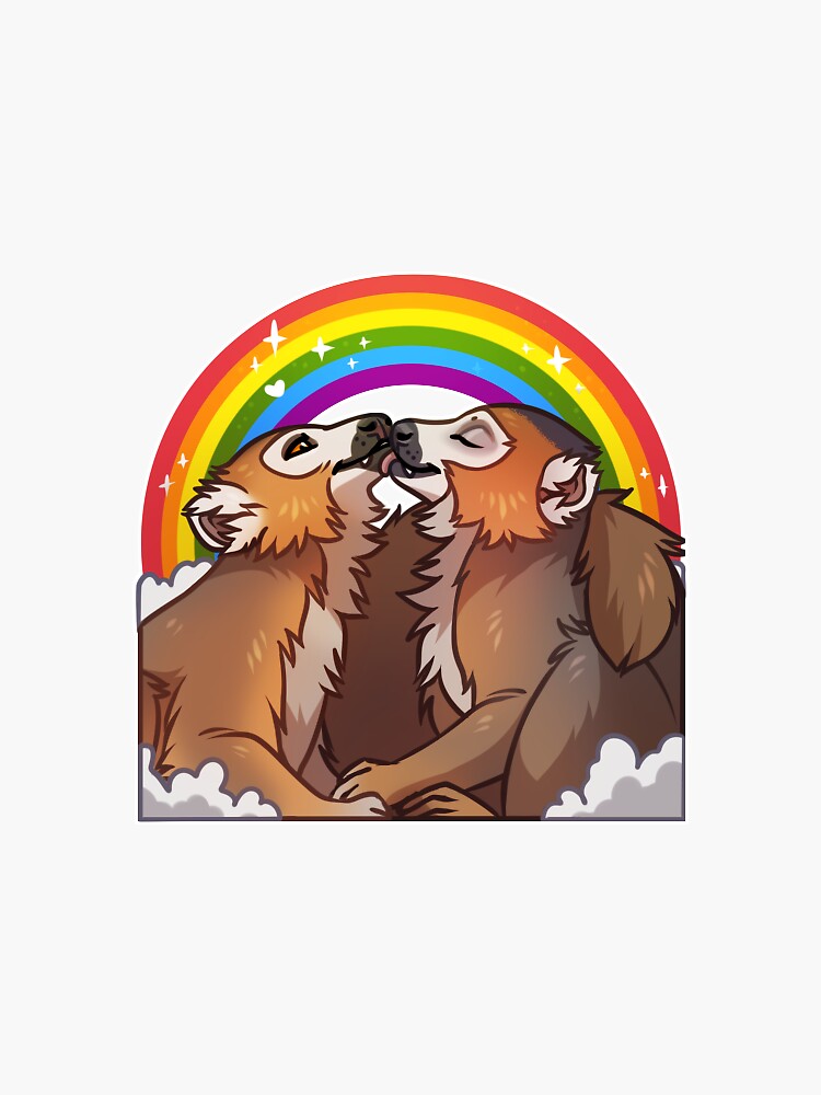 "Gay Kiss - Crowned Lemur Lover" Sticker for Sale by Mr-Lemur | Redbubble