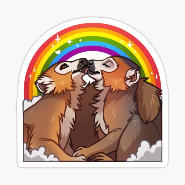 "Gay Kiss - Crowned Lemur Lover" Sticker for Sale by Mr-Lemur | Redbubble