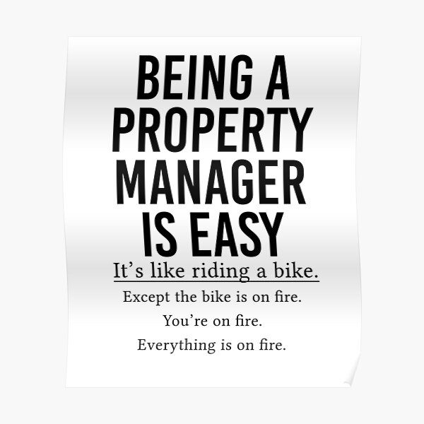 "Funny Property Manager Gift Being A Property Manager Is Easy" Poster ...