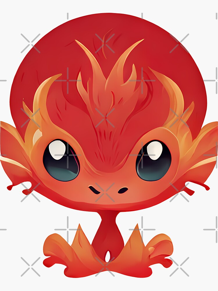 "Cute Baby Dragon Fire Creature" Sticker for Sale by Whitlockian ...