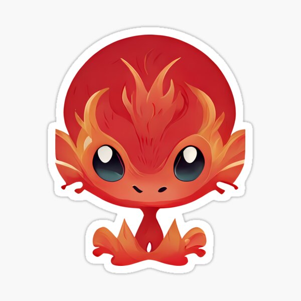 "Cute Baby Dragon Fire Creature" Sticker for Sale by Whitlockian ...
