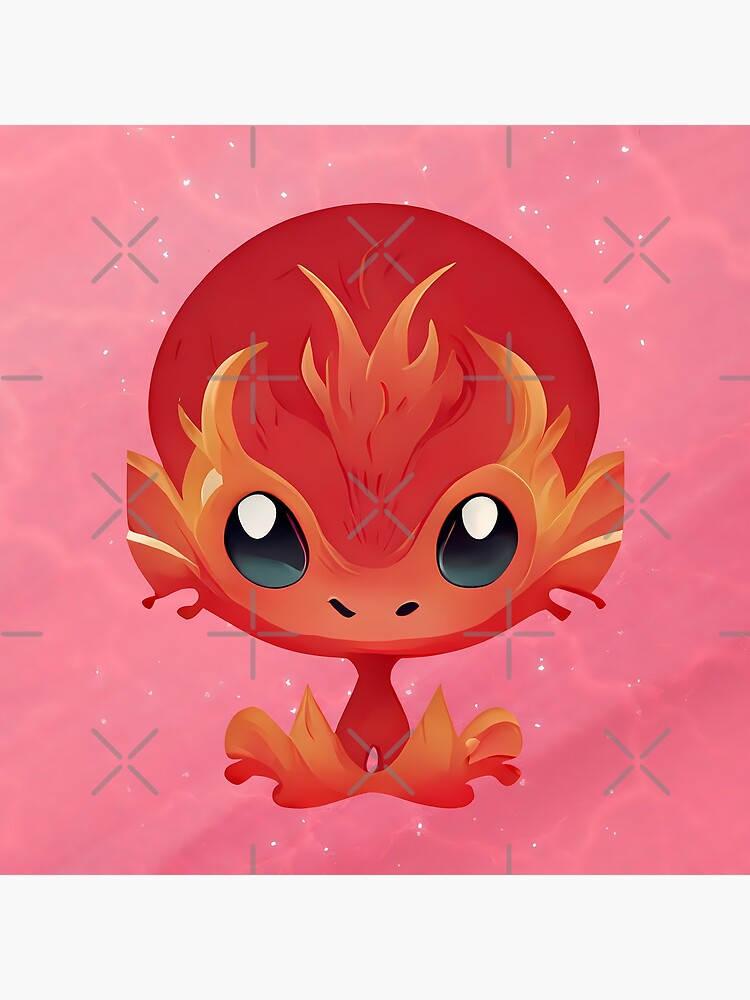 "Cute Baby Dragon Fire Creature" Poster for Sale by Whitlockian | Redbubble