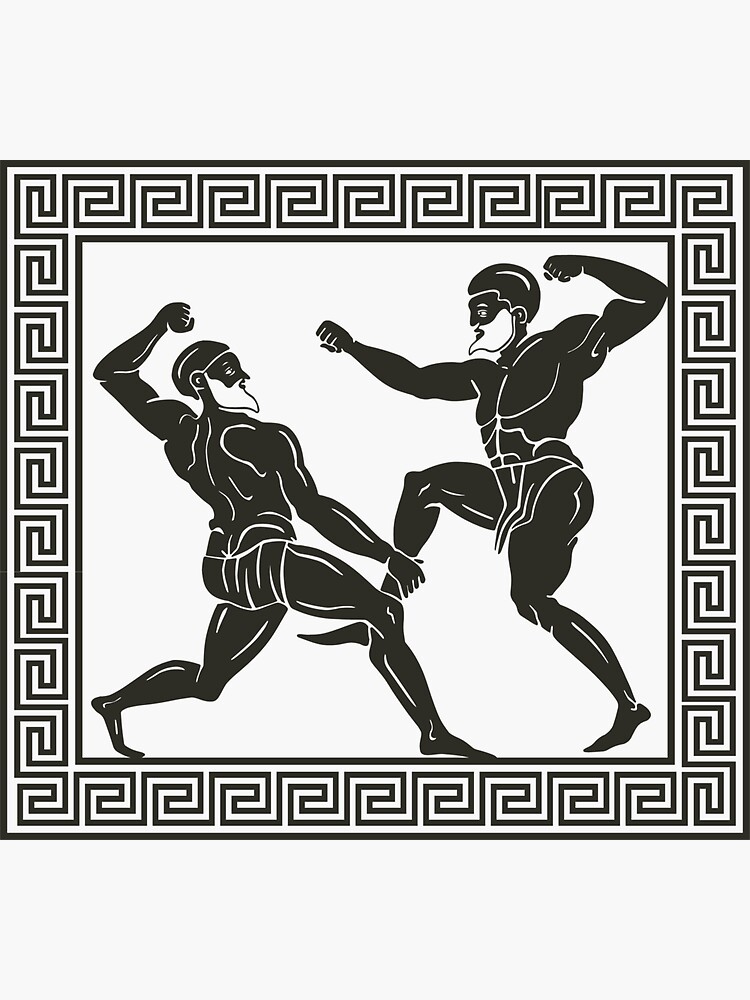 "Ancient Greek Boxing Art" Sticker for Sale by Klotho-Fashion | Redbubble
