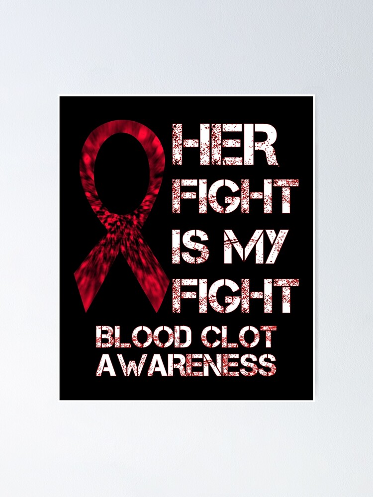 "Thrombus Her Fight Is My Fight Blood Clot Disease Awareness Red Ribbon ...