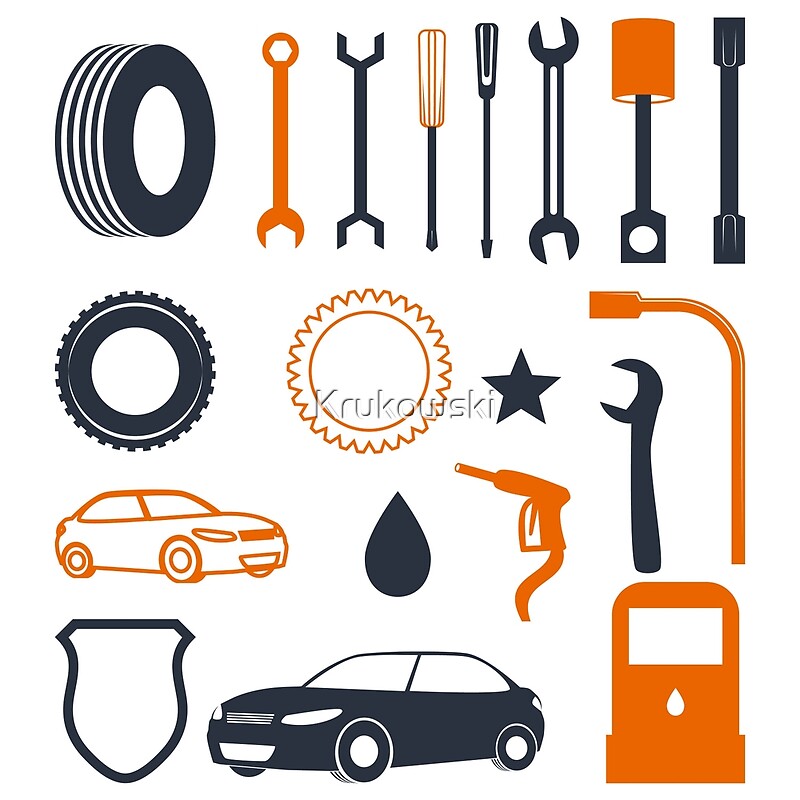 "Garage car mechanic tool pattern" by Krukowski | Redbubble