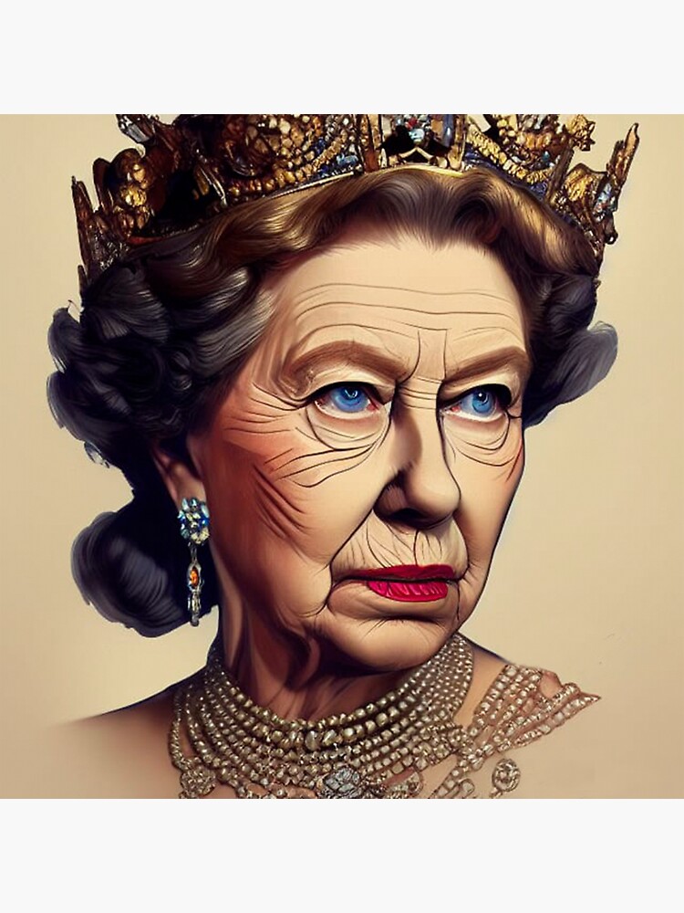"Queen Elizabeth II AI Portrait" Sticker for Sale by randomorder ...
