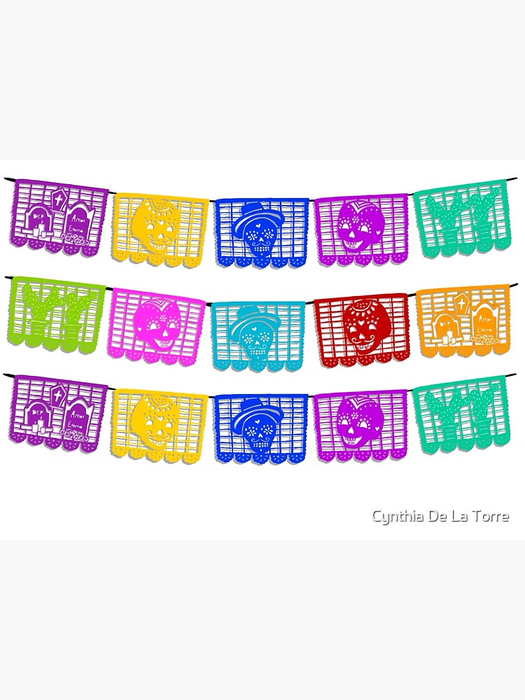 "Dia de Los Muertos Papel Picado Banner" Poster for Sale by cindyludlt ...