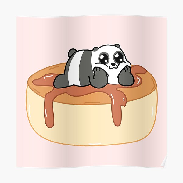 "cute kawaii Panda and Japanese Pancake" Poster for Sale by arwaIB ...
