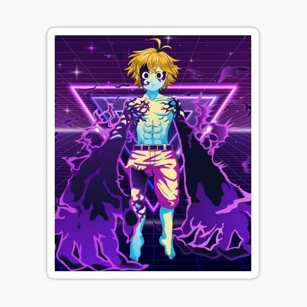 "the seven deadly sins meliodas retro" Sticker for Sale by ...